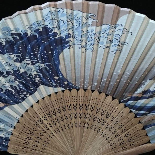 Hand Fan Japanese Folding Fan - The Great Wave Kanagawa Foxtume