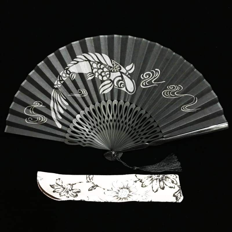 Hand Fan Japanese Folding Fan - Transparent Koi Foxtume